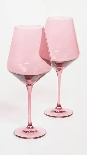 ESTELLE COLORED GLASS Stemware Set Of 2 - Rose