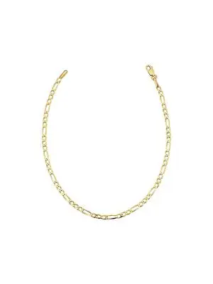 ORADINA 14k Yellow Solid Gold Florentine Figaro Petite Bracelet - Yellow Gold