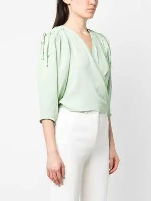 Veronique Leroy Ruched Wrap Blouse