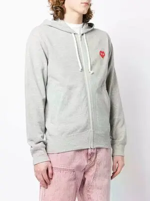 Play Comme Des Garcon Logo-patch Zip-up Hoodie