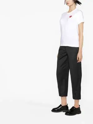 Play Comme Des Garcon Logo-embroidered T-shirt - White