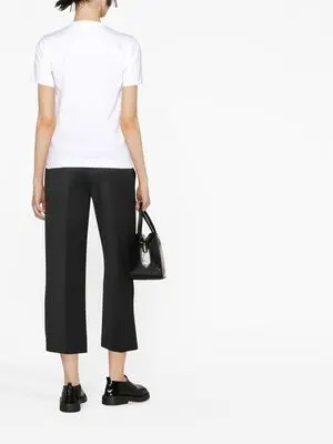 Play Comme Des Garcon Logo-embroidered T-shirt - White