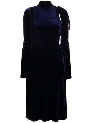 Versace Cut-out Velvet Wrap Dress
