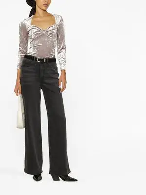 Isabel Marant Étoile Gubaia Velvet Top - Grey