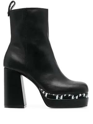 Karl Lagerfeld Monogram-print Platform Boots