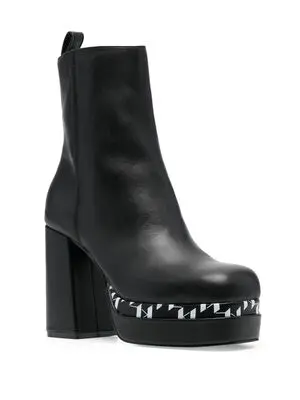 Karl Lagerfeld Monogram-print Platform Boots