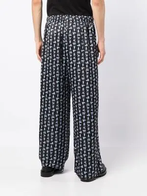 Natasha Zinko Yoga Bunny-print Wide-leg Trousers