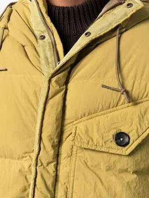 TEN C Hooded Down Puffer Jacket - Green