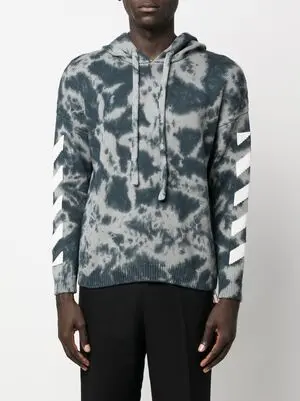 Off-White Arrows-motif Drawstring Hoodie - Grey