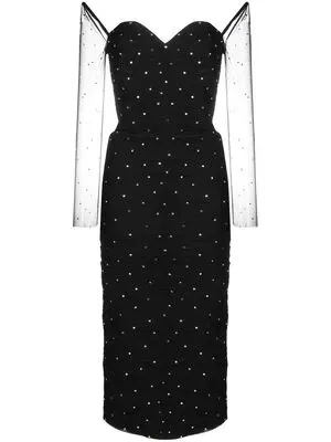ANOUKI Sequinned Velvet Midi Dress