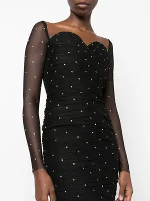 ANOUKI Sequinned Velvet Midi Dress