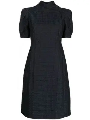 Shiatzy Chen Band-collar Short-sleeved Dress