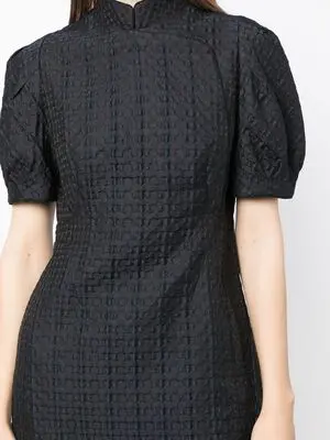 Shiatzy Chen Band-collar Short-sleeved Dress