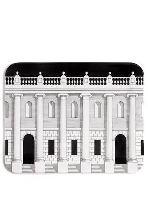 FORNASETTI 48cmx60cm Casa Con Colonne Tray - Black