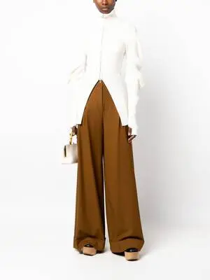 Alberta Ferretti High-waisted Wid-leg Trousers