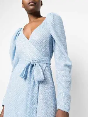 ROTATE BY BIRGER CHRISTENSEN Sequin Midi Dress - Blue