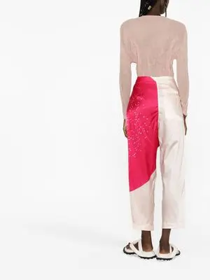 Issey Miyake Colour-block Cropped Trousers