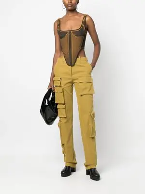 Off-White Co Multipocket Straight-leg Cargo Trousers - Green