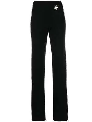 Off-white Embroidered Sports Pants For Women