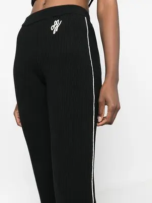 Off-White Embroidered Knit Trousers
