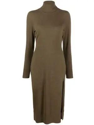 Michael Kors Roll-neck Knitted Midi Dress