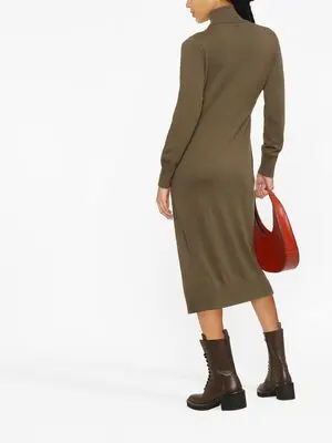 Michael Kors Roll-neck Knitted Midi Dress