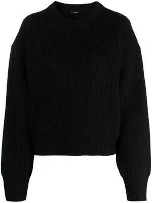 JOSEPH Round-neck Knitted Jumper - Black