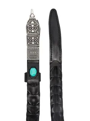 FORTELA Embossed Leather Belt - Black