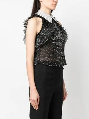Alberta Ferretti Pleated Fil-coupé Top
