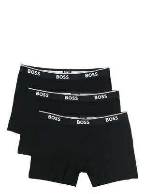 BOSS Pack Of Three Logo-waistband Boxer Briefs - Black