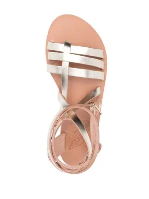 ANCIENT GREEK SANDALS Leather Gladiator Sandals - Gold