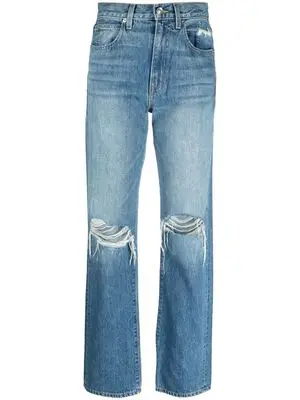 SLVRLAKE London Straight-leg Jeans With Ripped Detailing - Blue