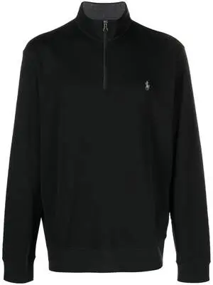 Polo Ralph Lauren Logo Patch Half-zip Pullover - Black