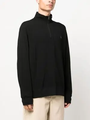 Polo Ralph Lauren Logo Patch Half-zip Pullover - Black