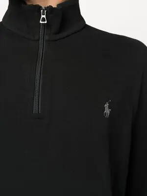 Polo Ralph Lauren Logo Patch Half-zip Pullover - Black