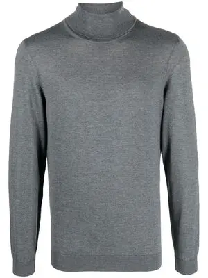 BOSS Roll Neck Wool Top - Grey