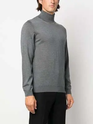 BOSS Roll Neck Wool Top - Grey