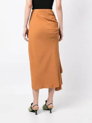 KIKO KOSTADINOV High-waisted Ruched Midi Skirt