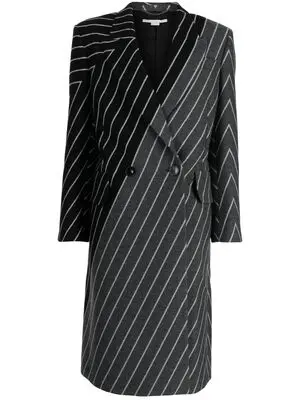 Stella McCartney Multi-way Stripe Double-breasted Coat