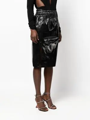 TOM FORD High-waisted Leather Skirt With Front Slit