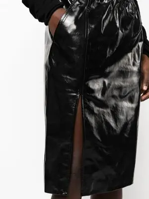 TOM FORD High-waisted Leather Skirt With Front Slit