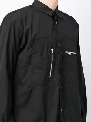 Comme Des Garçons Button-down Zip-detail Shirt