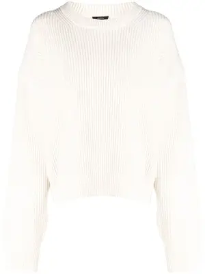 JOSEPH Round-neck Knitted Jumper - Neutrals