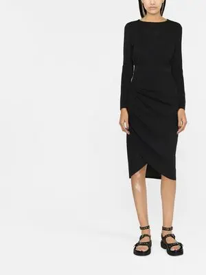 Karl Lagerfeld Logo-embroidered Long-sleeve Jersey Dress