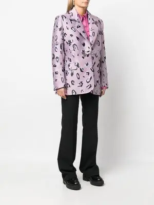 CHARLES JEFFREY Animal-pattern Single-breasted Blazer
