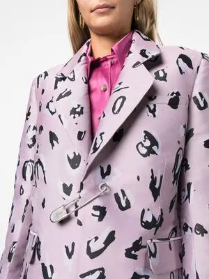 CHARLES JEFFREY Animal-pattern Single-breasted Blazer