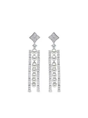 Yoko London 18kt White Gold Raindrop Akoya Pearl And Diamond Earrings