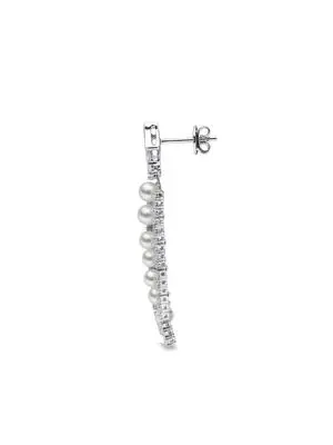 Yoko London 18kt White Gold Raindrop Akoya Pearl And Diamond Earrings