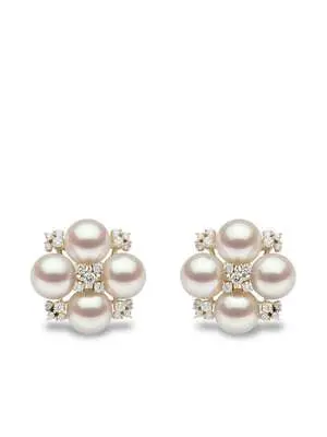Yoko London 18kt Yellow Raindrop Akoya Pearl And Diamond Earrings - Gold