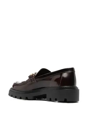 TOD'S Fringe-detail Leather Loafers - Red